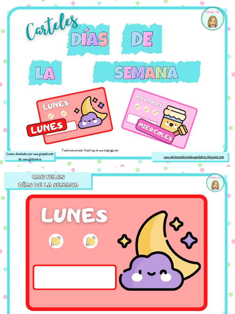 Carteles Ilustrados de Días de la Semana | PDF | Arte
