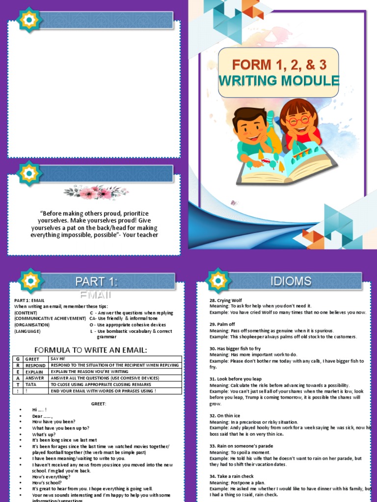 WRITING MODULE LOWER FORMs | PDF
