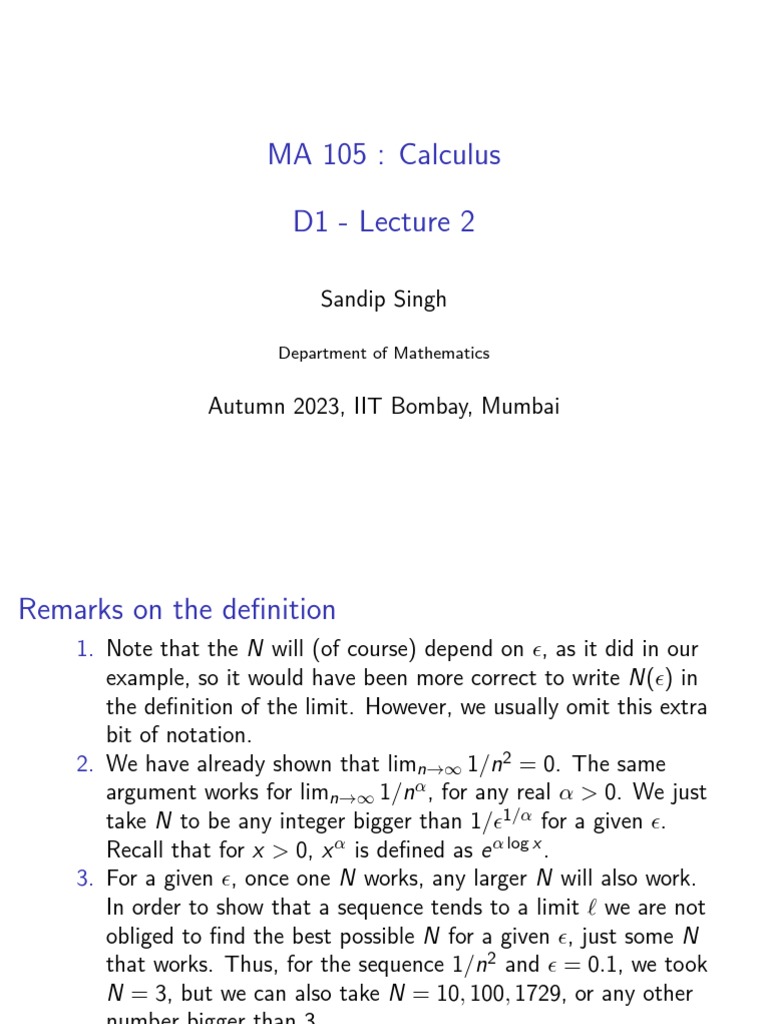 Calculus Lecture: Limits & Theorems | PDF