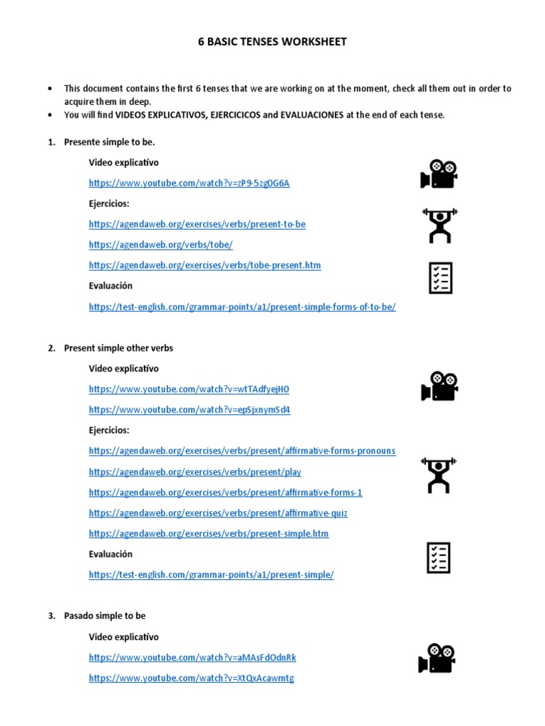 6 Basic Tenses Worksheet-1 | Download Free PDF | Linguistic Typology | Linguistics