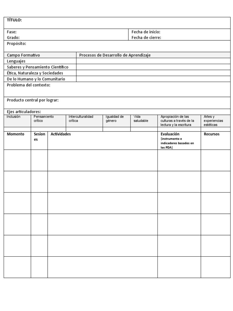 Formato PLANEACIÓN DETALLADA ABP | PDF
