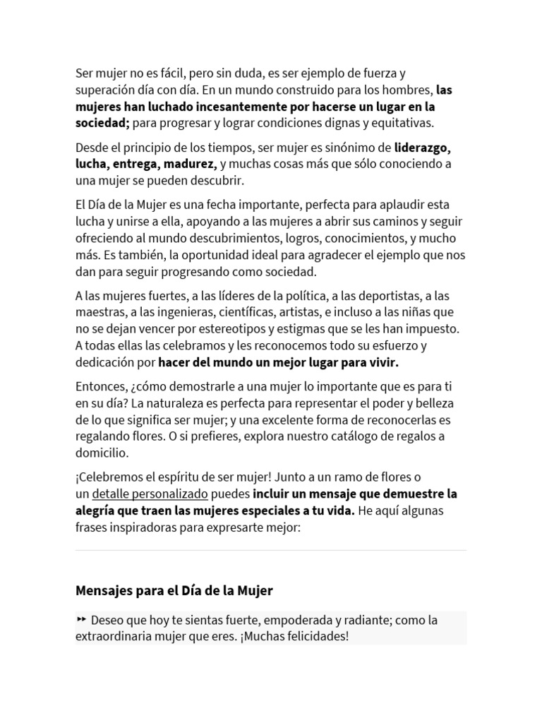 Ser Mujer No Es Fácil | PDF