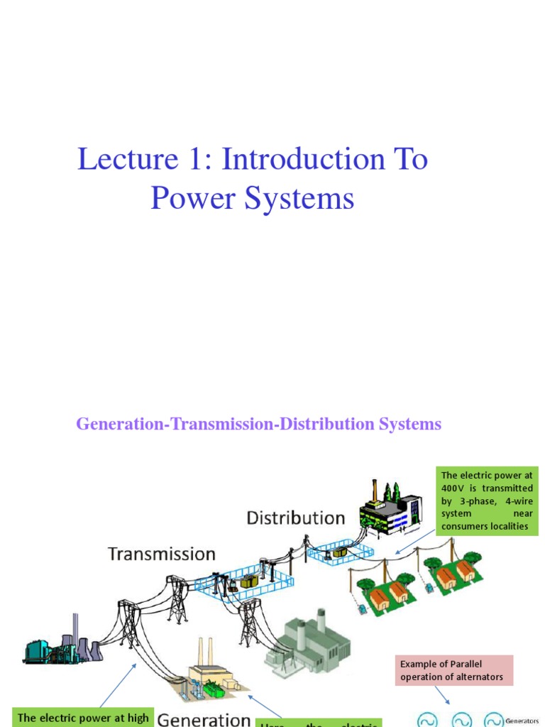 Lecture 1 - Introduction To Power Systems | PDF