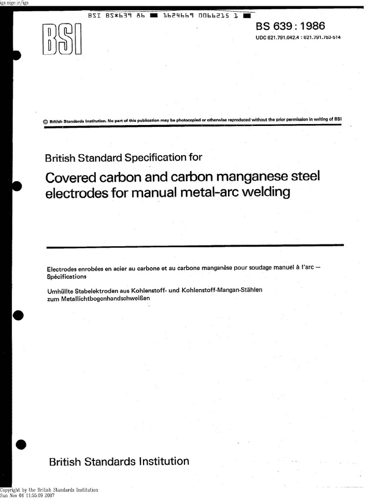 BS 639 1986 | PDF