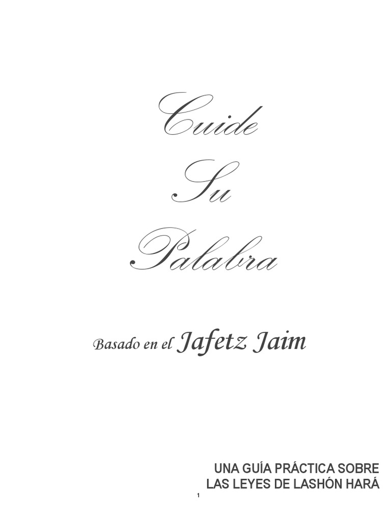 Guía Práctica sobre Lashón Hará | PDF | Religión y espiritualidad
