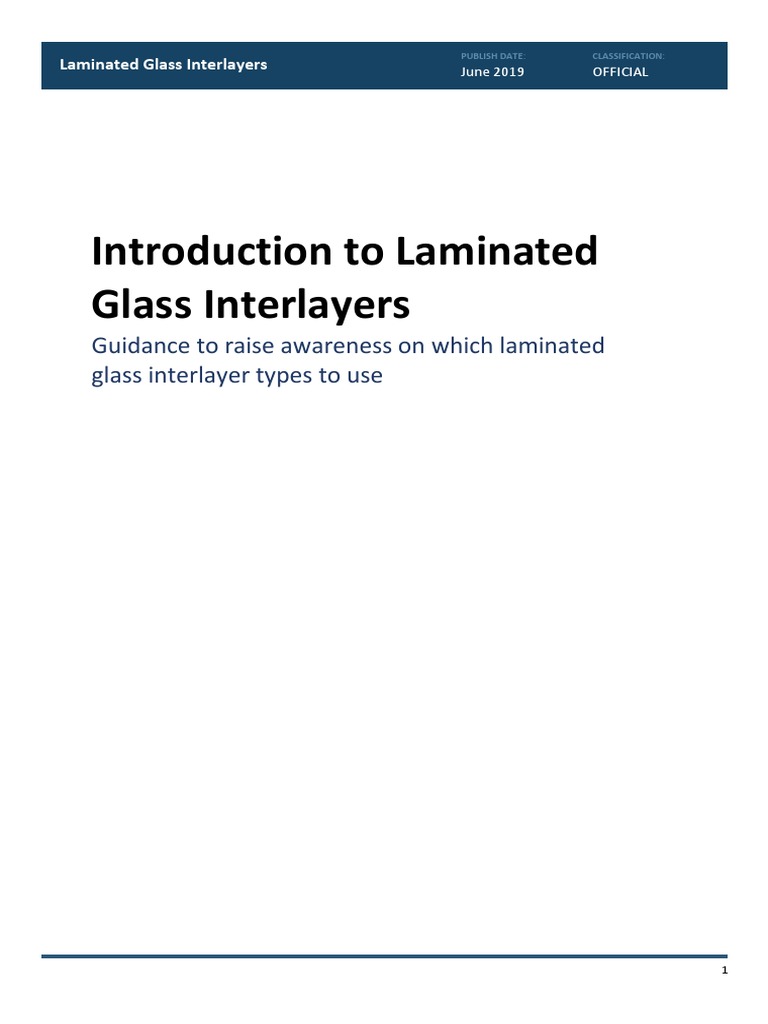 Intro Glass Interlayers 060619 | PDF
