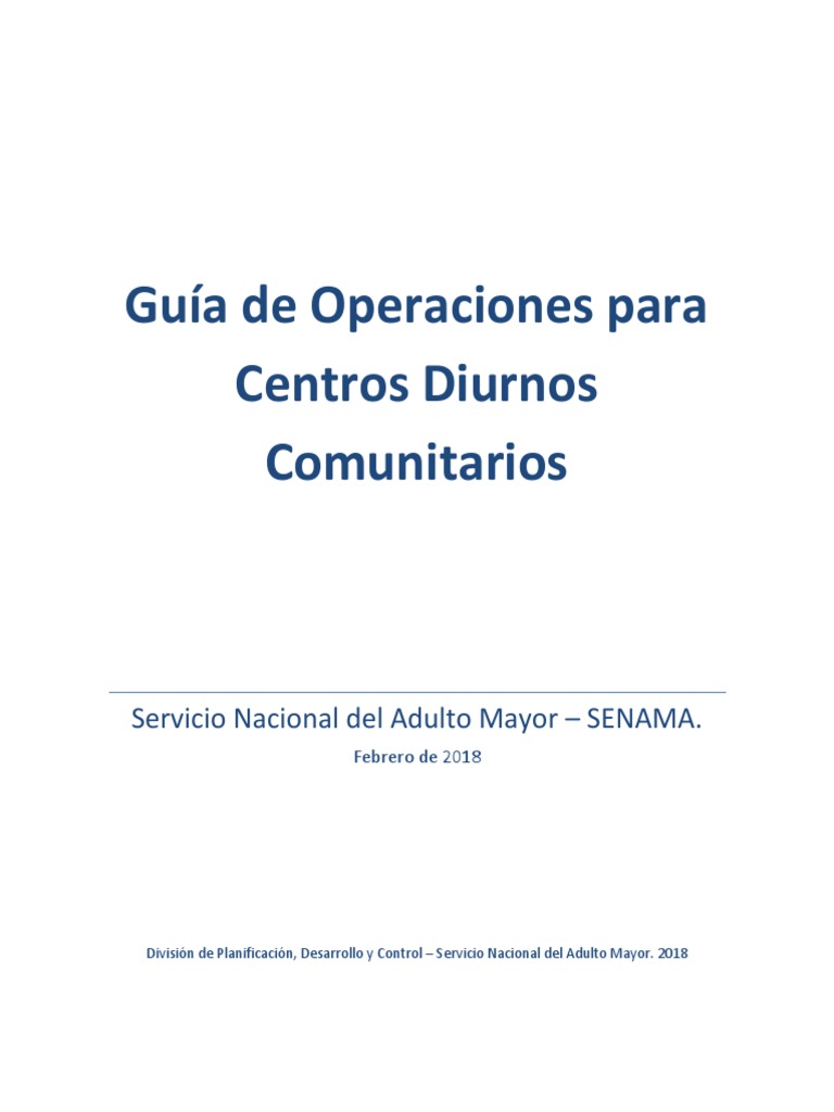 Guía de Operaciones para Centros Diurnos | PDF