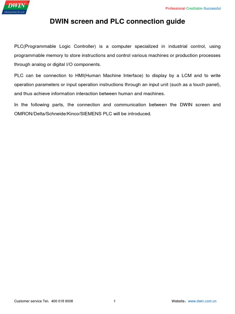 DWIN PLC Connection Guide | PDF