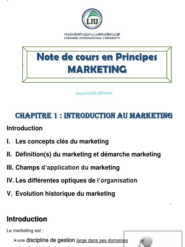 Chapitre 1 Introduction Au Marketing | PDF