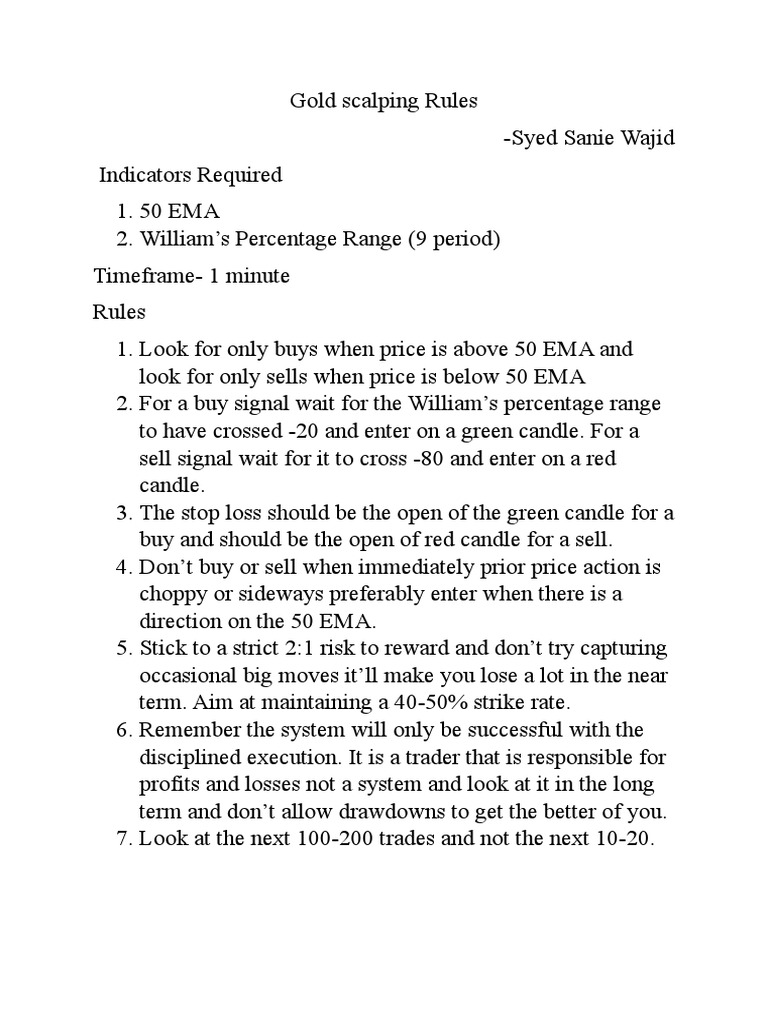 Gold scalping Rules | PDF