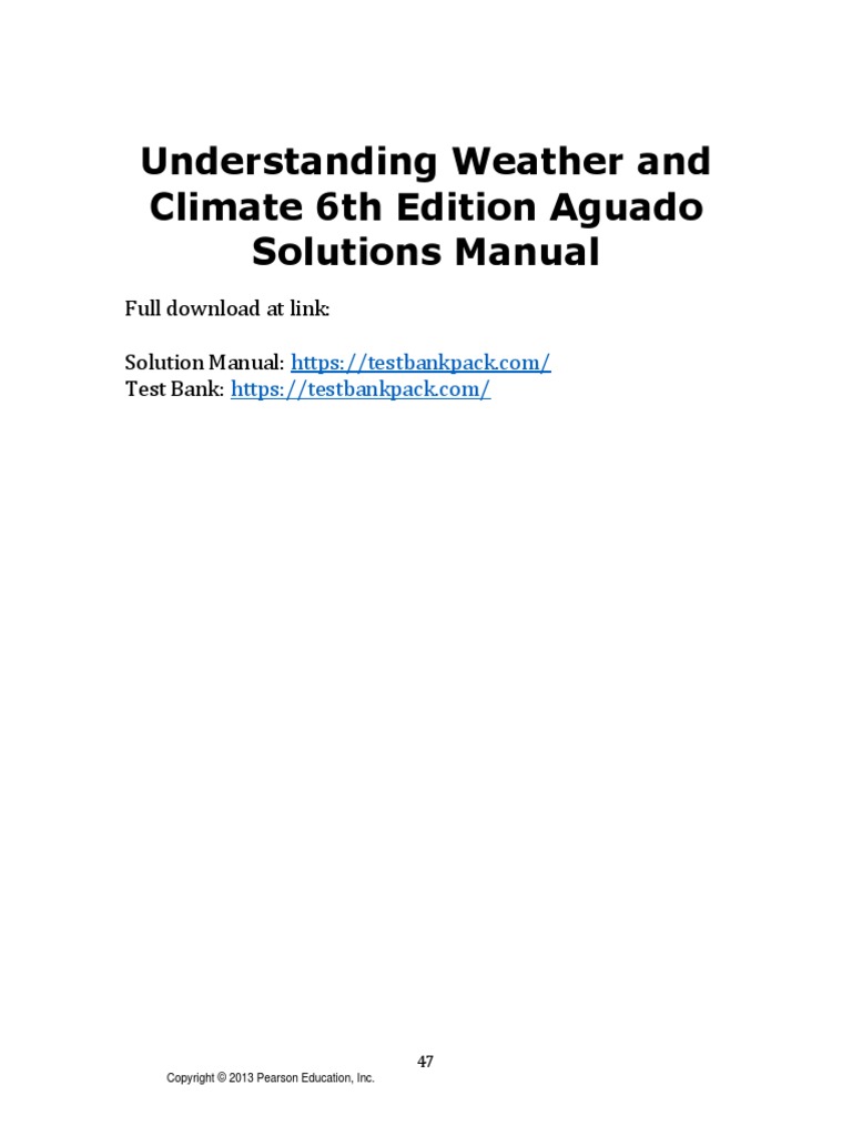 Understanding Weather and Climate 6th Edition Aguado Solutions Manual 1 ...