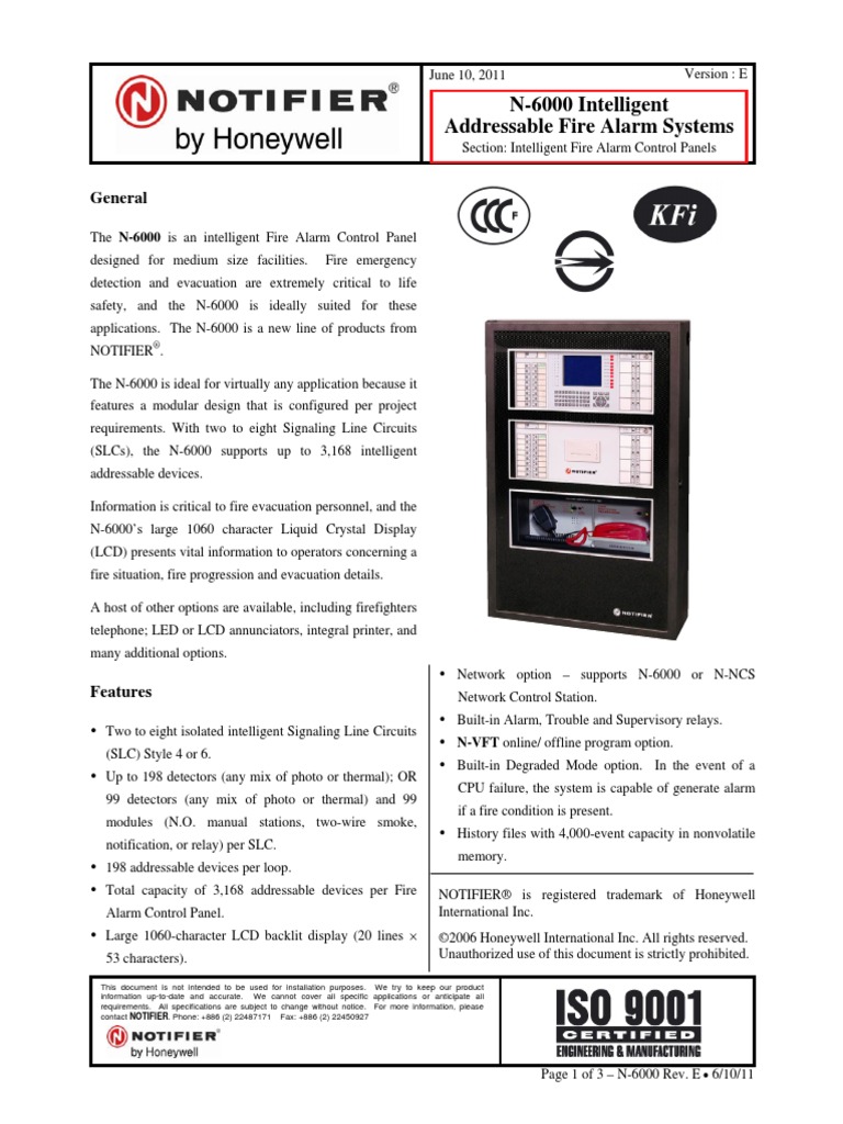 MFACP N6000 - Panel Notifier | PDF
