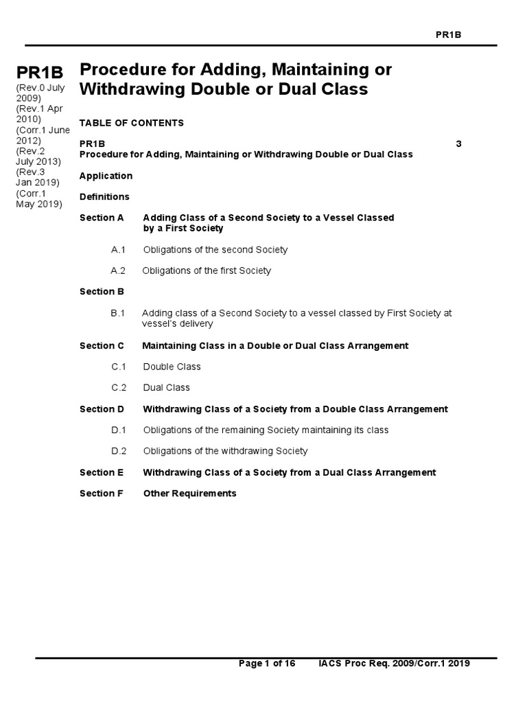 Dual Class Marking and Procedure | PDF