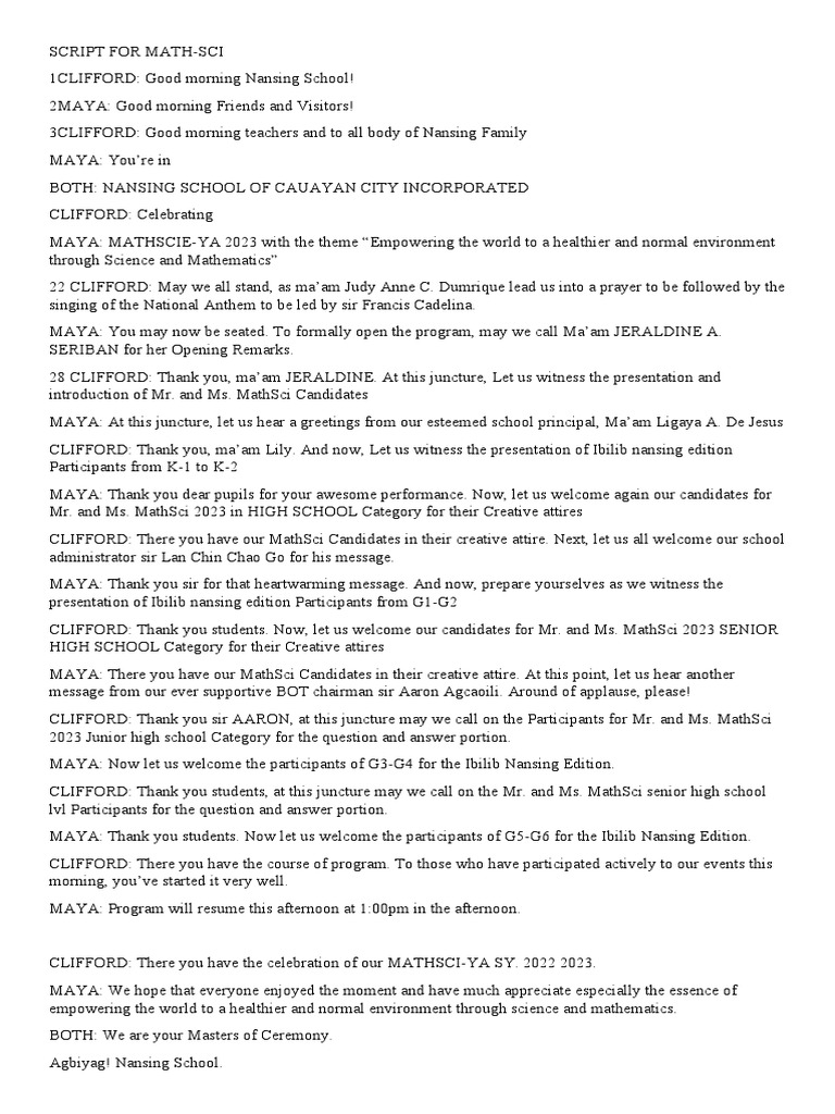 Script For Math | PDF