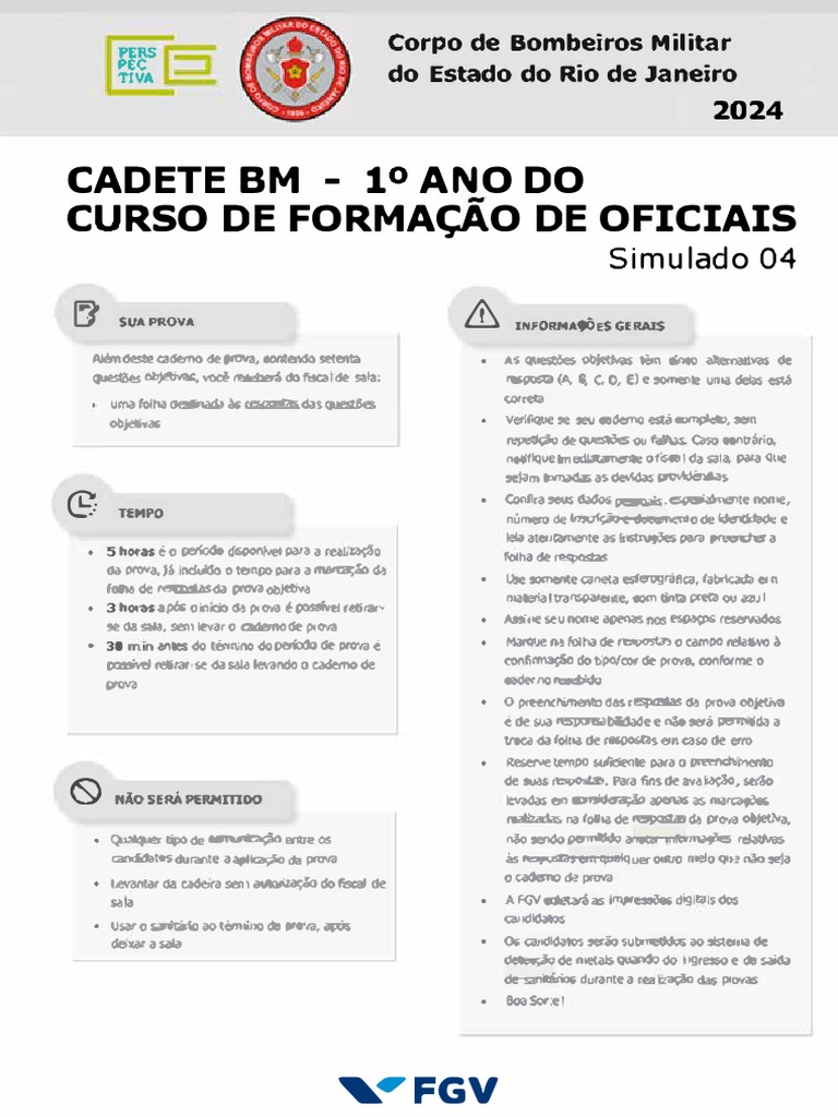 Simulado 04 Modelo FGV 2023 | PDF
