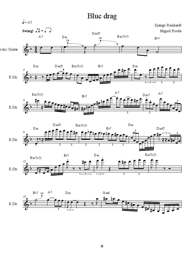 Transcripcion Solo Blue Drag | PDF