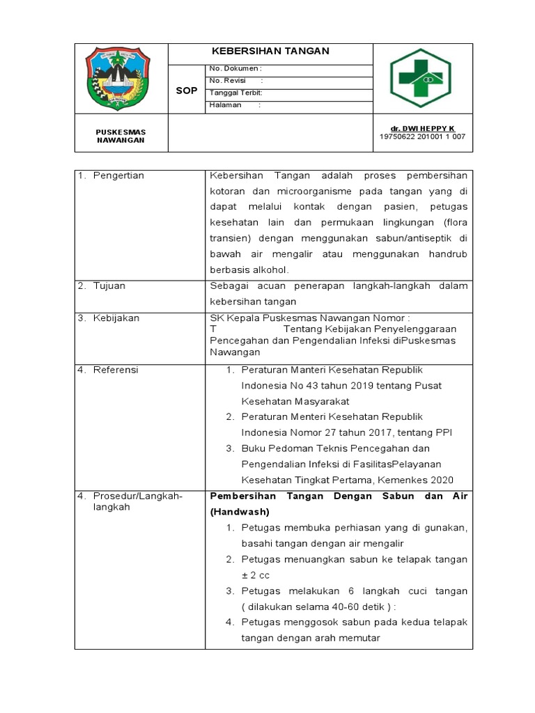 Sop Hand Higiene NWG | PDF
