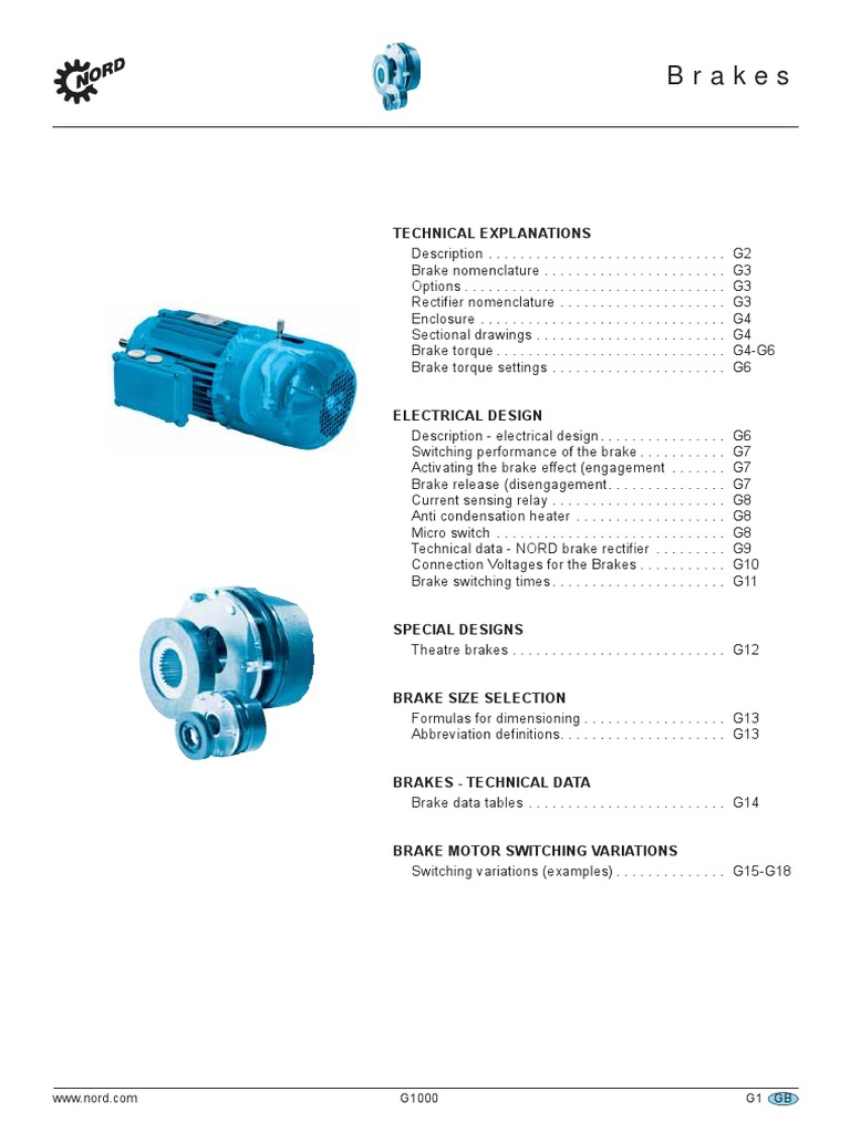 NORD Motor Brake Air Gap Guidelines | PDF