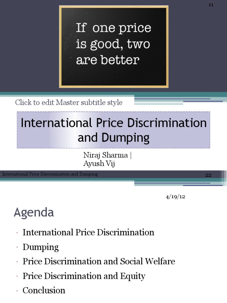 International Price Discrimination and Dumping - v2 | PDF | Dumping ...