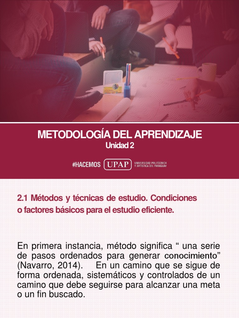Unidad+ii Presentación Metodología+aprendizaje | PDF