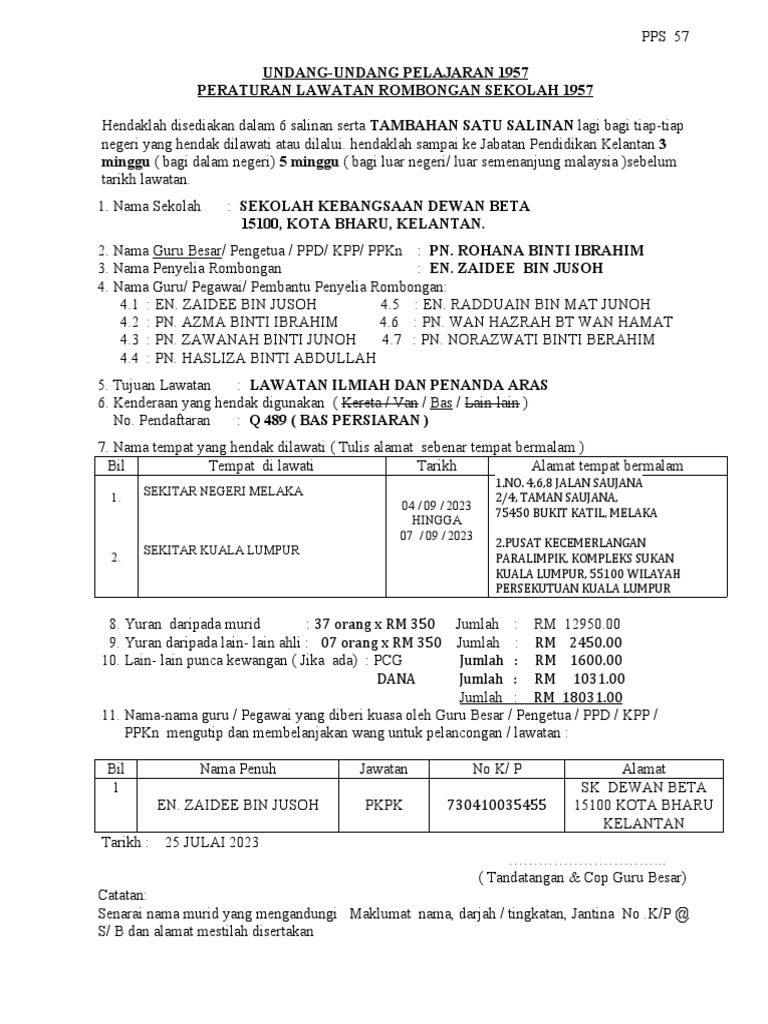 Borang PPS 57 2023 | PDF