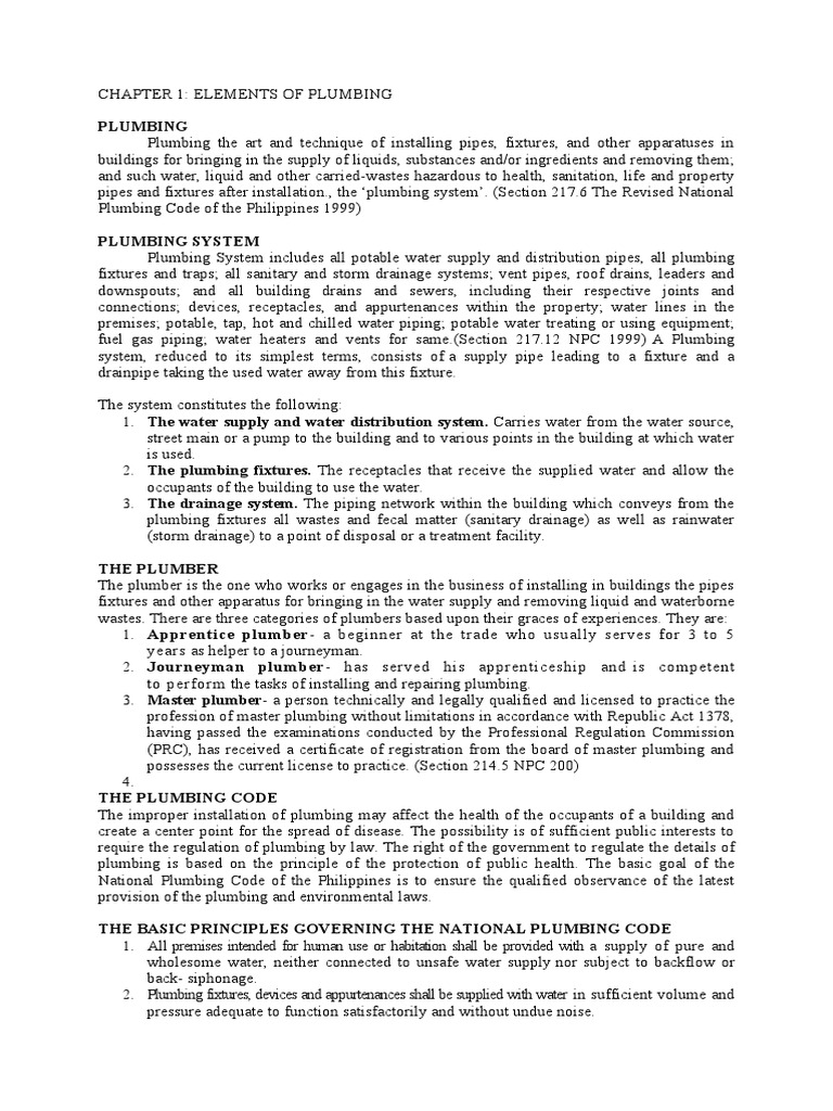 Plumbing Notes | PDF