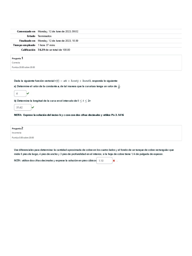 PRIMER EXAMEN PARCIAL - Revisión Del Intento | PDF