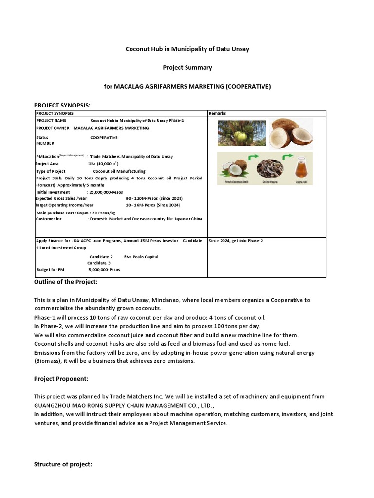 Coconut Project Summary | PDF