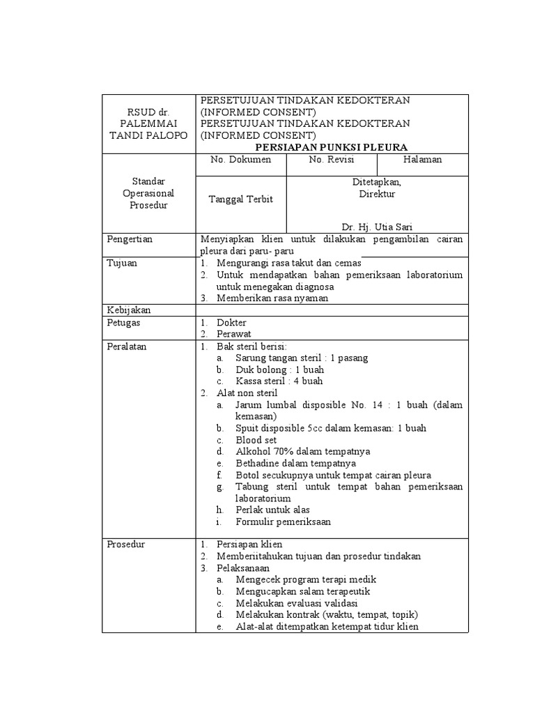 Spo Persiapan Punksi Pleura | PDF | Pengembangan Diri