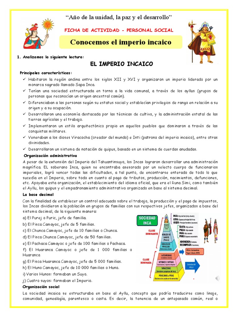 FICHA--PS-CONOCEMOS EL IMPERIO INCAICO | PDF