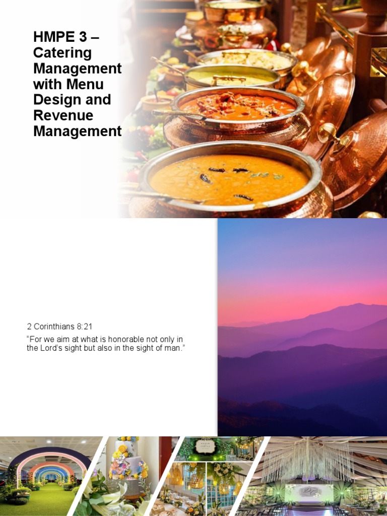HMPE 3 Catering Management With Menu Design and Revenue Management Week ...