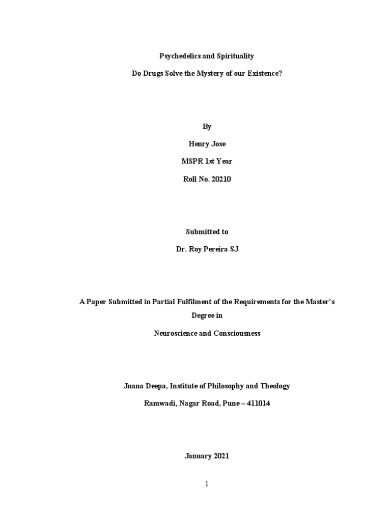 Psychedelics And Spirituality Pdf