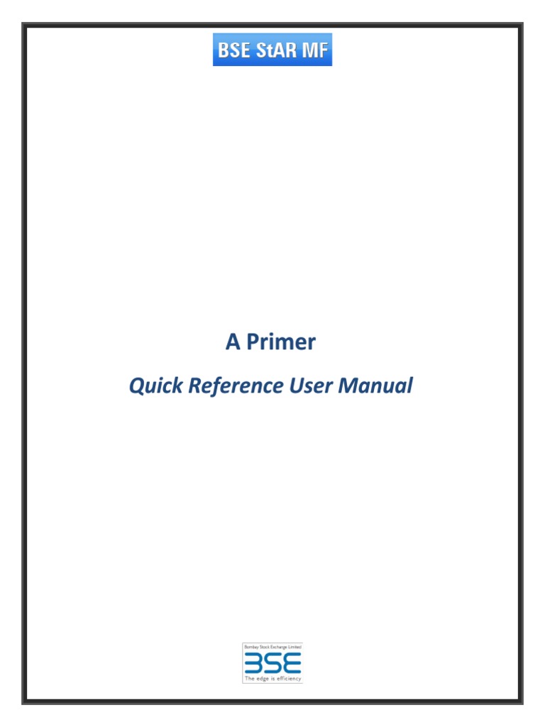 BSE StAR MF - USER MANUAL | PDF