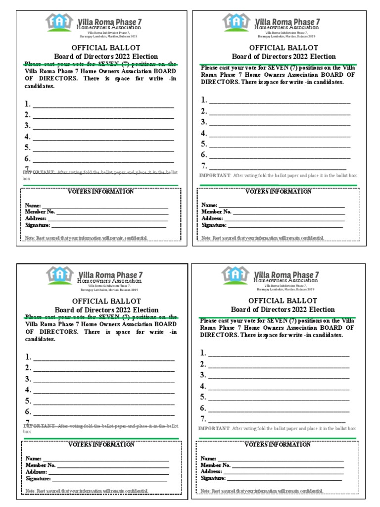 Ballot 1 | PDF