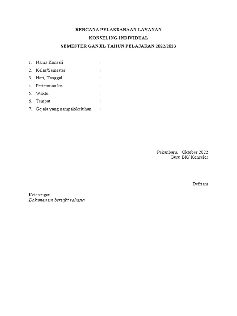 RPL Konseling Individual | PDF