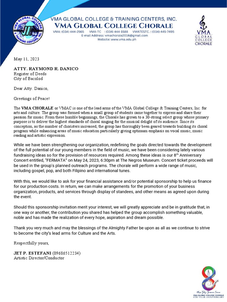 Concert Sponsorship Letter | PDF