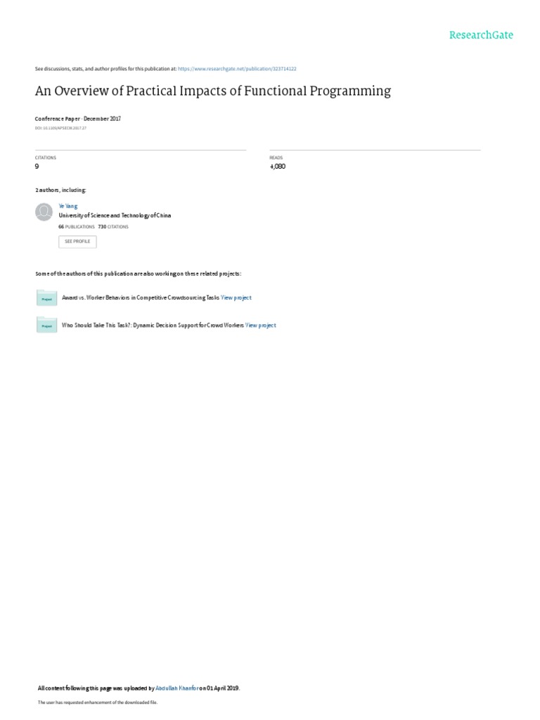 An Overview of Practical Impacts of Functional Programming | PDF
