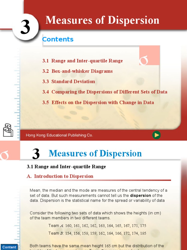 Chapter 16 Measures of Dispersion | Statistical Dispersion | Standard ...