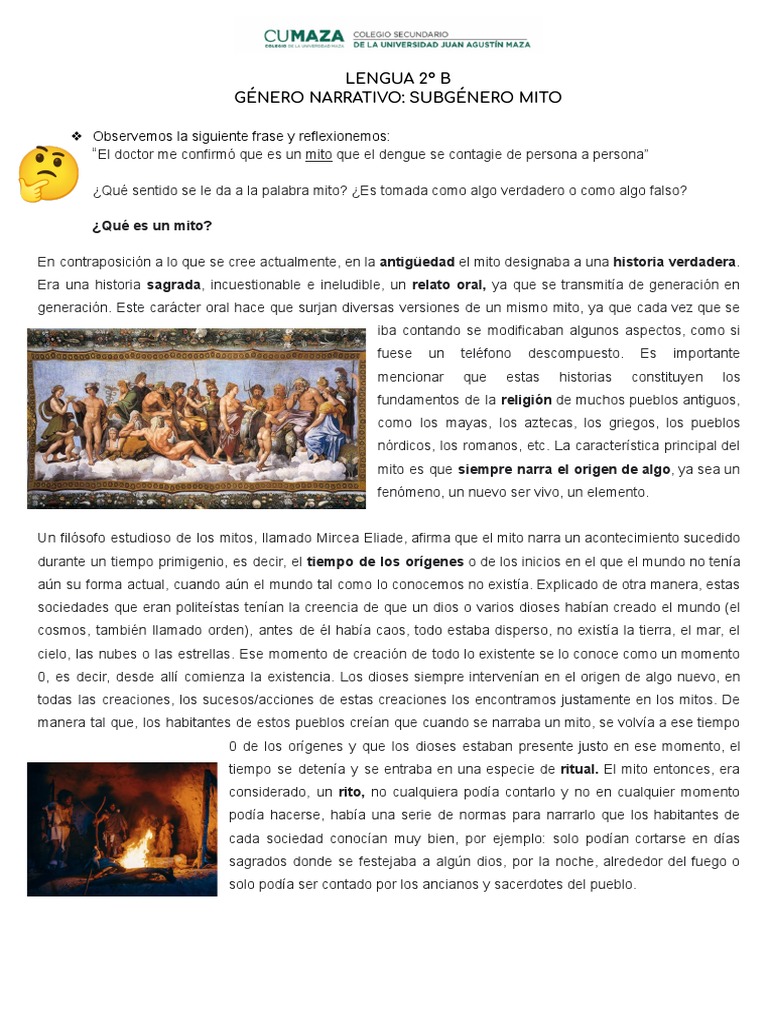 El Mito: Origen y Evolución Narrativa | PDF