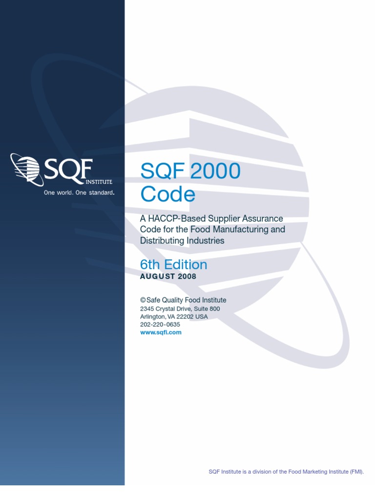SQF-2000-Code for HACCP Implementation | Hazard Analysis And Critical ...