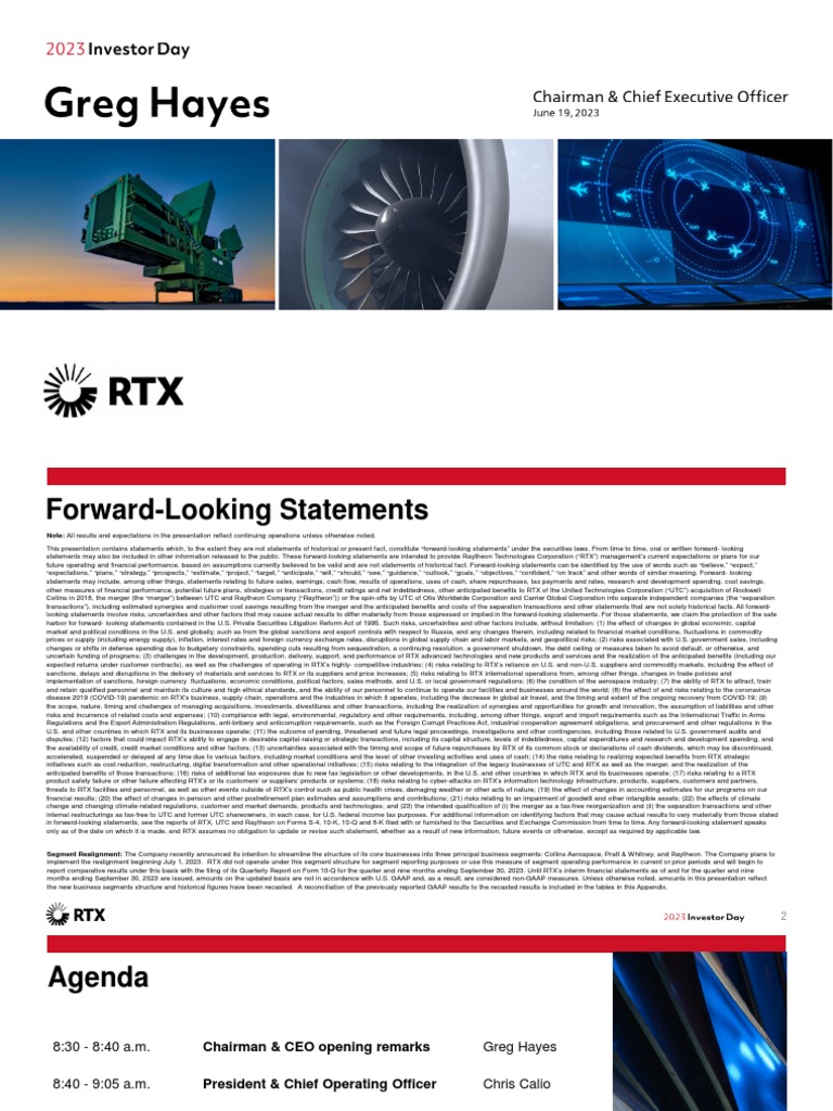 2023 RTX Investor Day Presentation | PDF