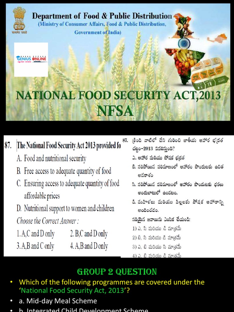 FOOD SECURITY ACT 2013 | PDF