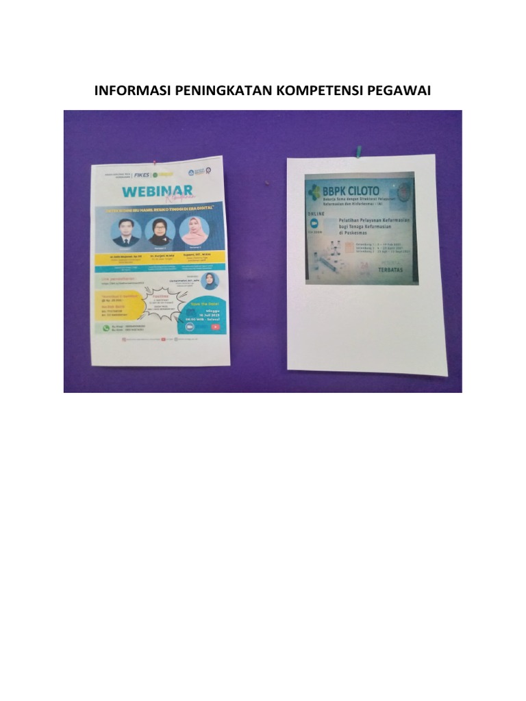 Bukti Informasi Peningkatan Kompetensi Pegawai | PDF