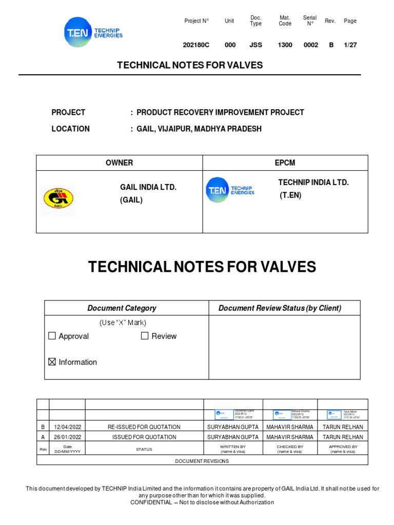 Technical Notes For Valves | PDF