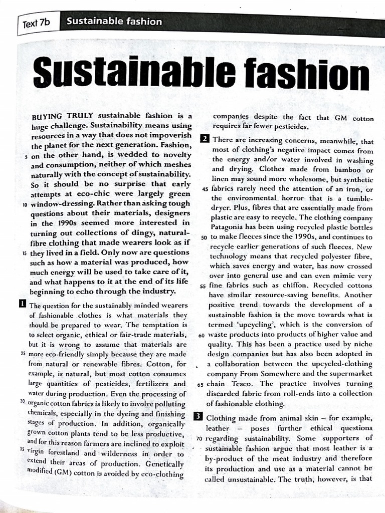Sustainable Fashion | PDF