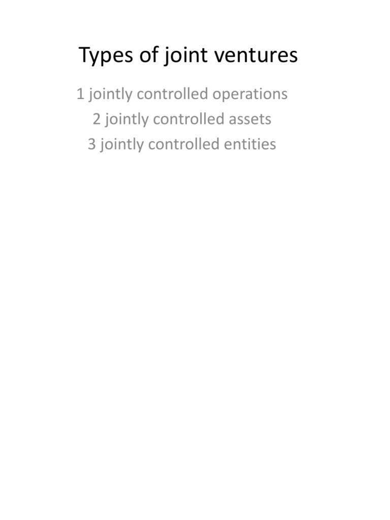 Types of Joint Ventures | PDF