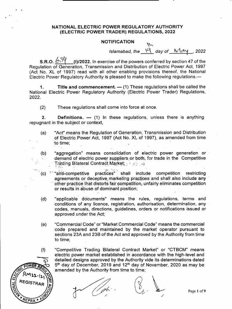 Electric Power Trader Regulations 2022 | PDF | Law | Technology & Engineering