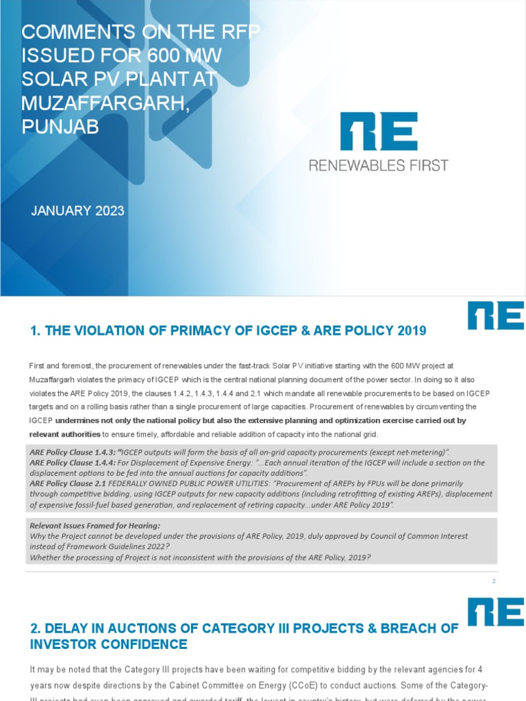 RF Presentation Solar Fast Track 600 MW RFP Hearing - AQ | PDF