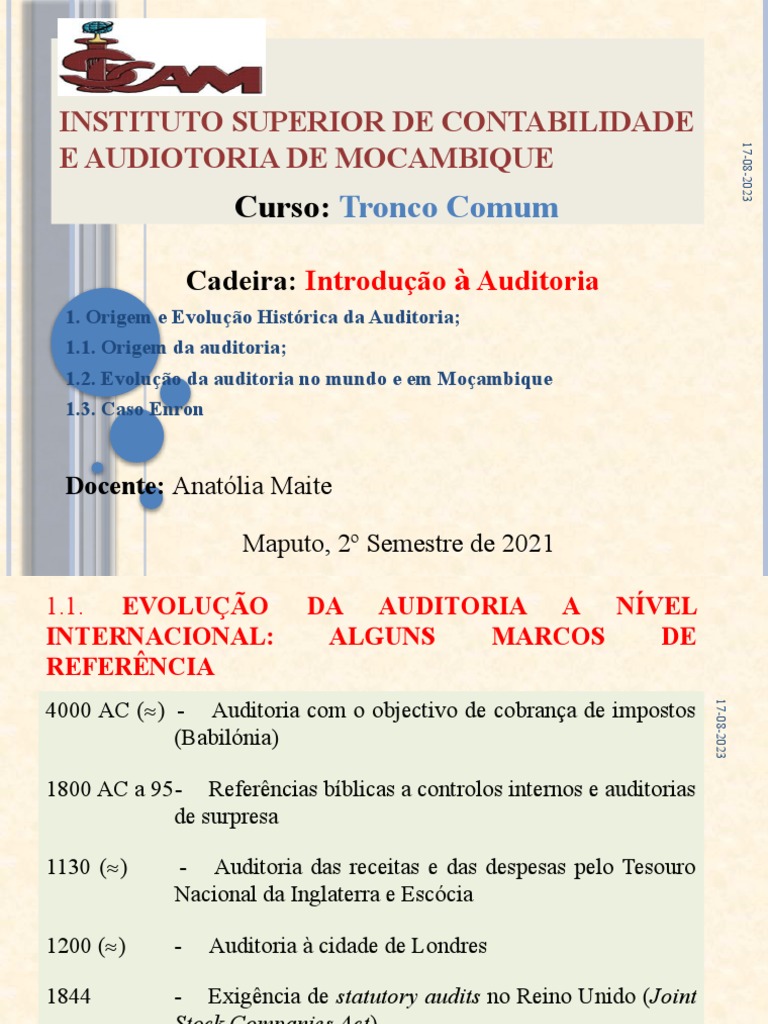 Evolução da Auditoria em Moçambique | PDF