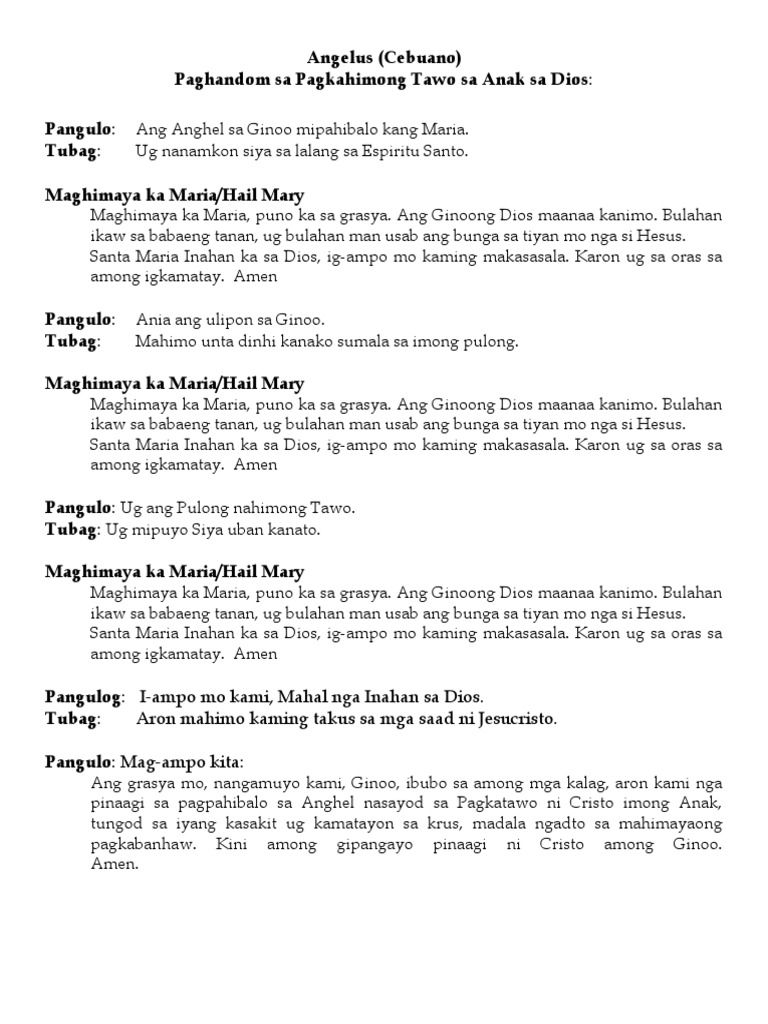 Bisaya (Angelus) | PDF